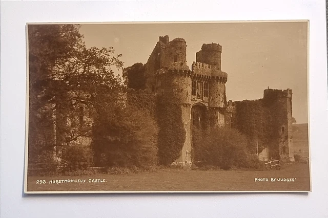 EASTBOURNE POSTCARD C1920 Real Photo Hurstmonceux Medieval Castle Ruins ...