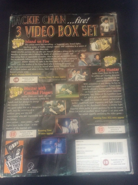 1997 VHS VIDEO Box Set Martial Arts Legend JACKIE CHAN Fire 3 Full ...