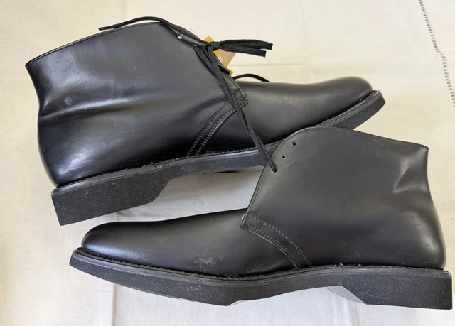 VINTAGE BILTRITE USPS Black Leather Chukka Boots NOS 11 3E Wide USA £68 ...