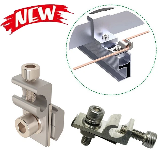 SOLAR PANEL EARTH Clamp PV Coupling Earthing Ground Lug Cable Clamp ...