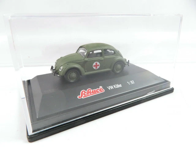 SCHUCO METAL EDITION 1:87 Vw Coccinelles Wehr Croix Rouge Beetle Red ...