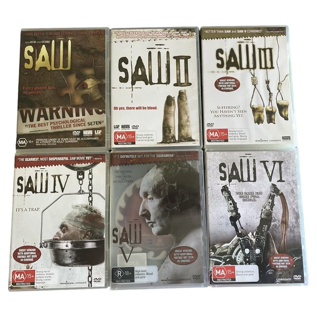SAW COLLECTION MOVIES 1 2 3 4 5 6 DVD Lot Series Bundle Set Region 4 ...