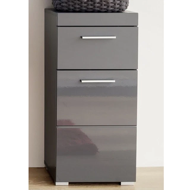 TRENDTEAM KOMMODE BADEZIMMERSCHRANK Standschrank Badschrank Amanda Grau ...