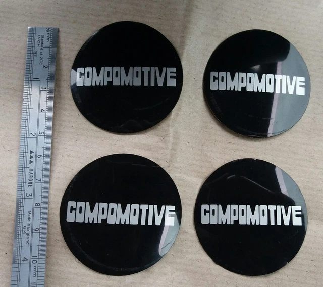 COMPOMOTIVE WHEEL CENTRE Cap Logos 5cm Diameter.NEW genuine compomotive ...