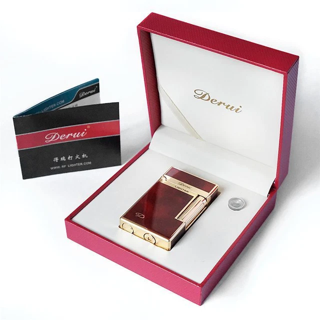 DERUI CLASSIC LOUD Lighter Metal Inflatable Open Flame Side Slip ...