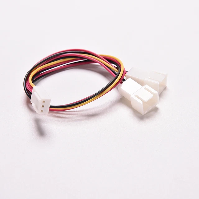 2X 3 PIN PC Case Fan Power Splitter Cable Lead 1 Female to 2 Male ...