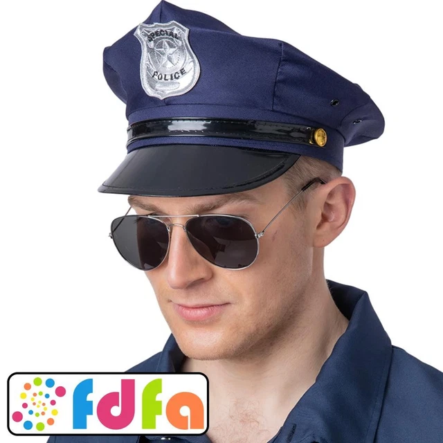 WICKED BLUE U.S Cop Hat Cap Police Adults Mens Fancy Dress £8.69 ...