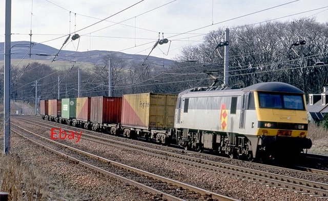 ORIGINAL 35MM COLOUR slide Electric loco / Class 90 no.90038 +rights ...