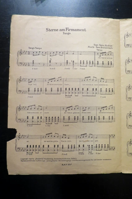 STERNE AM FIRMAMENT (1945 - RARITÄT!!!) - Notenblatt für Akkordeon und ...