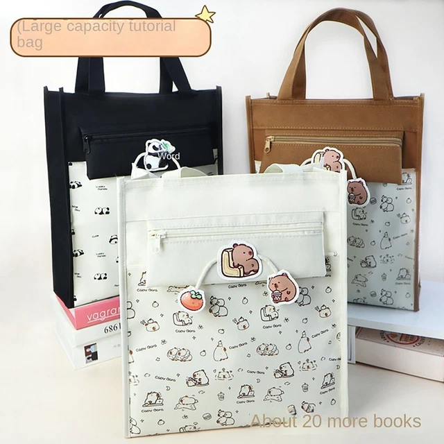 5 LAYERS TUTORIAL Bag Capybara Panda A4 File Bag Art Storage Bag School ...
