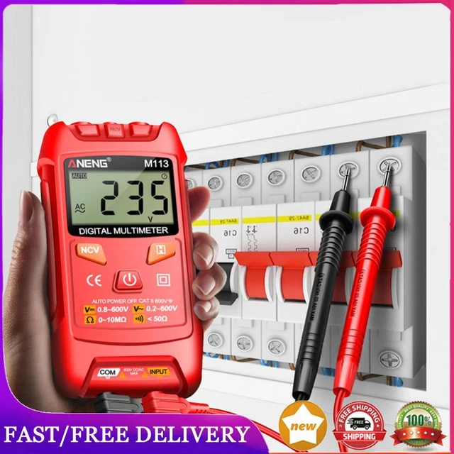 DIGITAL MINI MULTIMETER Tester Voltage Ohm Multi Tester Data Hold (Red ...