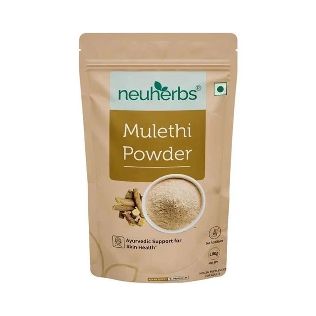 NEUHERBS MULETHI POWDER 100g Glowing & Healthy Skin Boost Immunity 100g ...