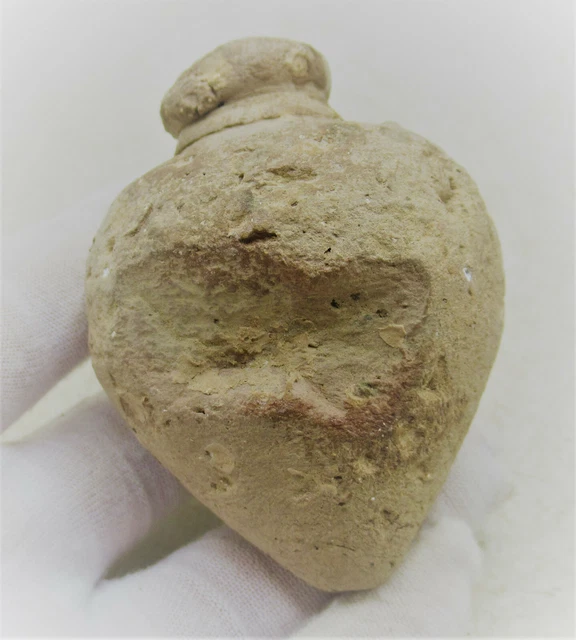 A239 RARE ANCIENT Byzantine Terracotta Throwing Grenade Battle Relic ...