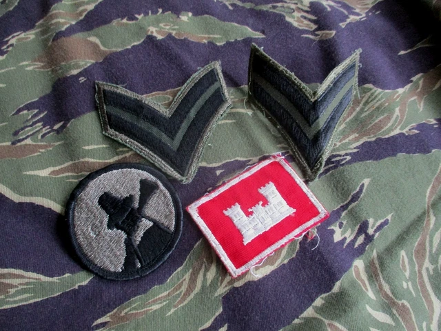 GENUINE ISSUE US ARMY VIETNAM WAR ERA division PATCH cpl nco stripes ...