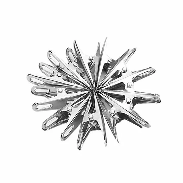 PACK OF 20 Stainless Steel Spring Loaded Metal Laundry Clothes Clip ...