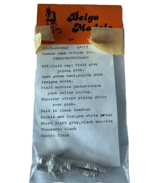 BELGO MODELS 1/35 Scale Metal Figure German Tank Officer Div No 117 ...