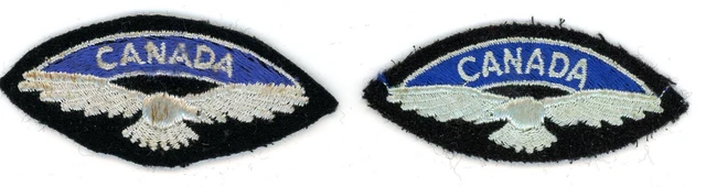 POST WW2 RCAF Royal Canadian Air Force Dress Tunic Shoulder Titles Pair ...
