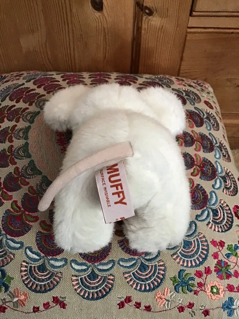 VINTAGE RUSS BERRIE Muffy White Mouse Red Heart Soft Plush Toy 7" 7412 ...