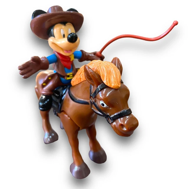 DISNEY MICKEY MOUSE Cowboy Sherrif Whip Horse Figure Bundle Disneyland ...
