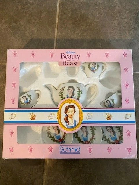DISNEY BEAUTY AND the beast Belle Schmid Child’s Tea Set New In Box ...