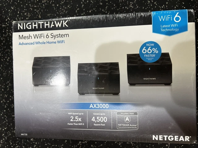 NETGEAR NIGHTHAWK AX3000 Wifi 6 Router Mesh System MK73S SEALED $179.49 ...