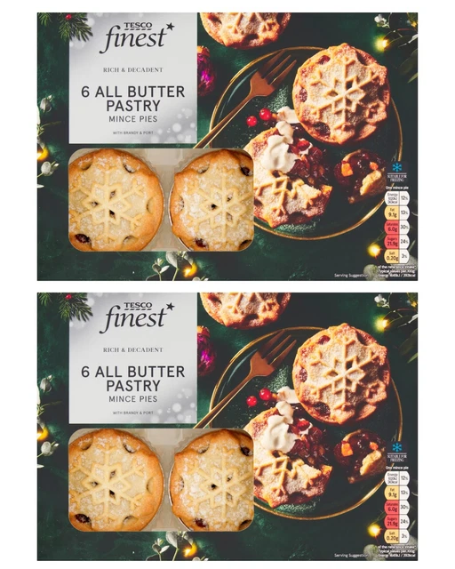 2 X TESCO Finest Mince Pies |Luxury Festive Mince Pies • Christmas ...
