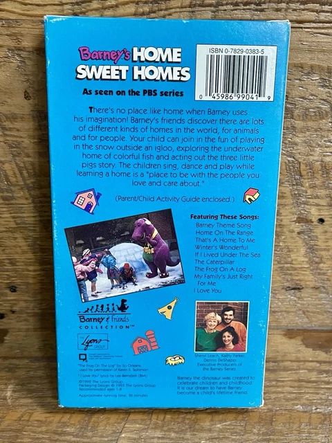 BARNEY & FRIENDS Barney’s Home Sweet Homes VHS 1993 Video Tape $13.77 ...