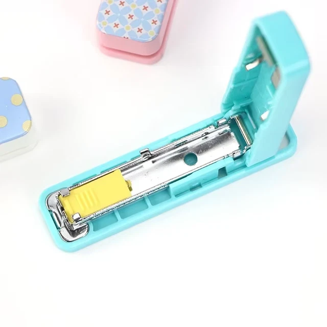 GEOMETRIC MANUAL STAPLER No. 10 Color Staples Set Mini Grapadora ...