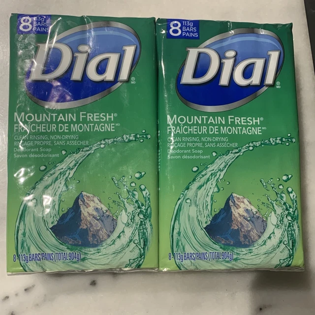 DIAL DEODORANT MOUNTAIN Bar Soap, Clean Rinsing, 4 Ounce, 16 Bars ...
