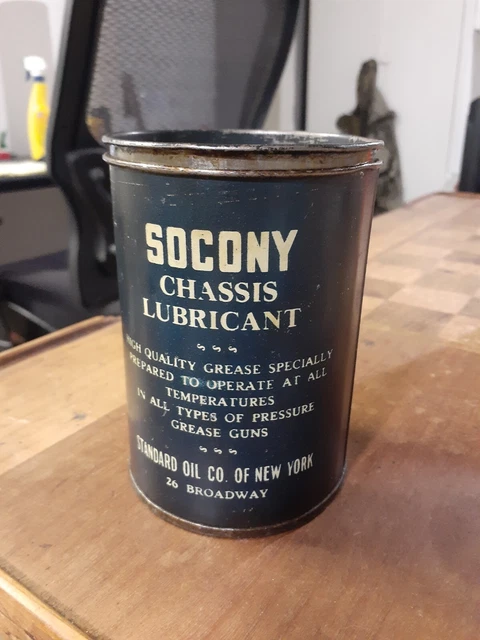 VINTAGE ONE POUND SOCONY Chassis Lubricant Empty Can $51.00 - PicClick