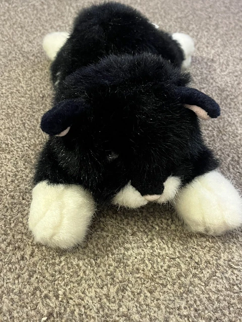 VGC RUSS BERRIE Vintage Tuxed Cat Buttons Soft Plush Toy 12" Excellent ...
