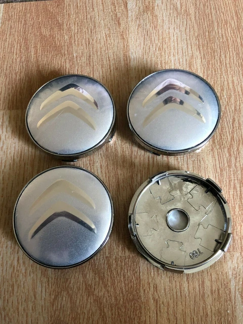 4 X SILVER Citroen Alloy Wheel Centre X1 Hub Cap C1 C3 C4 DS3 60mm ...