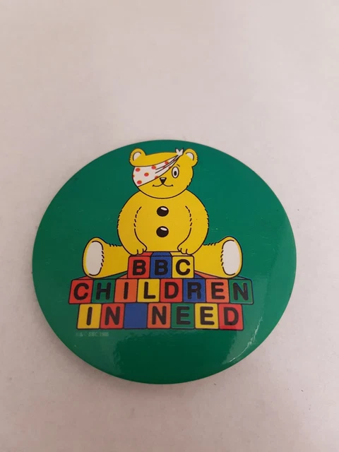 VINTAGE 1986 PUDSEY BEAR BBC Children In Need PIN Button BADGE £4.87 ...
