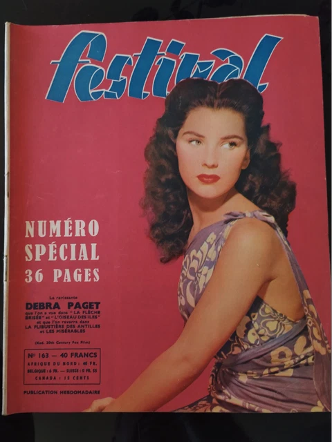 FESTIVAL N°163 DU 6/08/1952; Roman-Photo/ Debra Paget/ Clark Gable et G ...