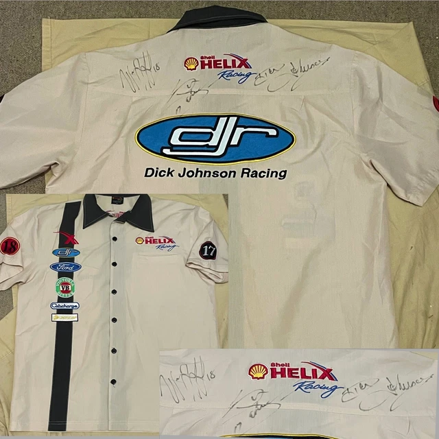 SHELL HELIX RACING DICK JOHNSON Signed SHIRT (DICK & SHELL DJR TEAM ...