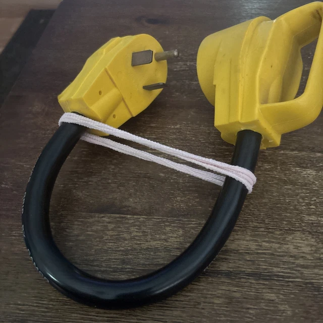 CAMCO POWER GRIP Dogbone Electrical Adapter - 30 Amp Male to 50 Amp ...