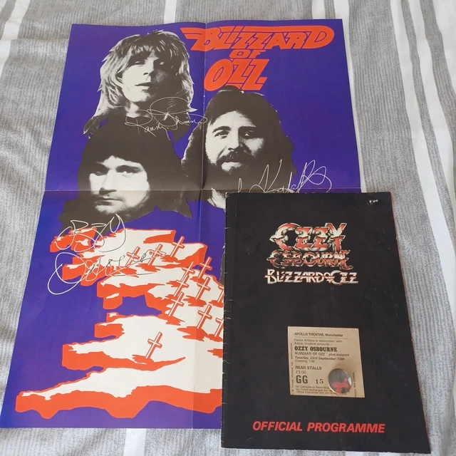 OZZY OSBOURNE BLIZZARD Of Ozz Tour Programme Poster Badge Ticket 1980 Sabbath £63.12 - PicClick UK