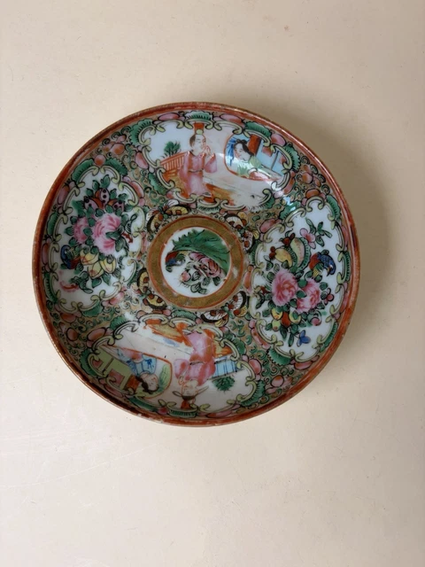 ANTIQUE CHINESE QING Period Rose Medallion Small Dish £71.50 - PicClick UK