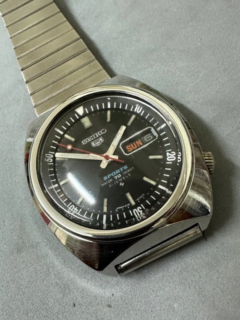 RELOJ SEIKO 5 SPORTS WATER 7O RESIST AUTOMATIC DAY DATE VINTAGE JAPAN ...
