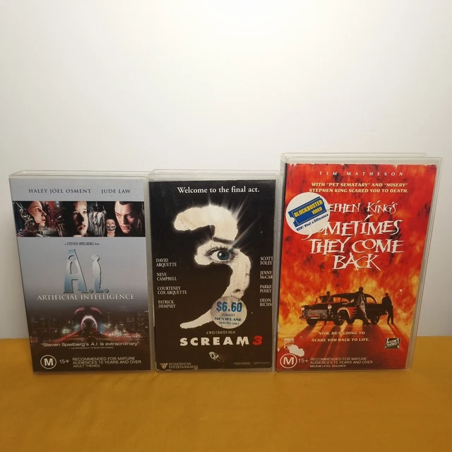 HORROR SCI-FI VHS Bundle Scream 3, A.I & Sometimes They Come Back Video ...