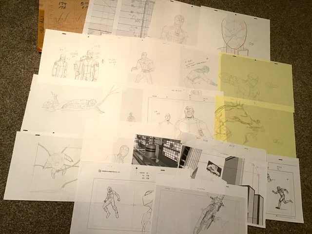MARVEL SPIDER-MAN ORIGINAL Animation Production Drawings Model Sheets ...