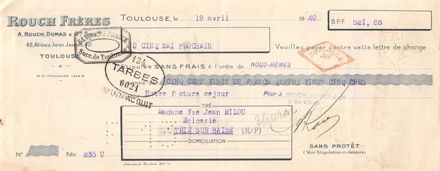 1940 ROUCH FRERES A Toulouse - M. Milou A Trie Sur Baise EUR 10,00 ...