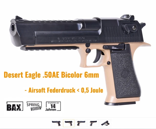 CYBERGUN DESERT EAGLE .50AE Railed 6mm BB Bicolor Airsoft Federdruck 0,5J ab14J EUR 25,45 ...