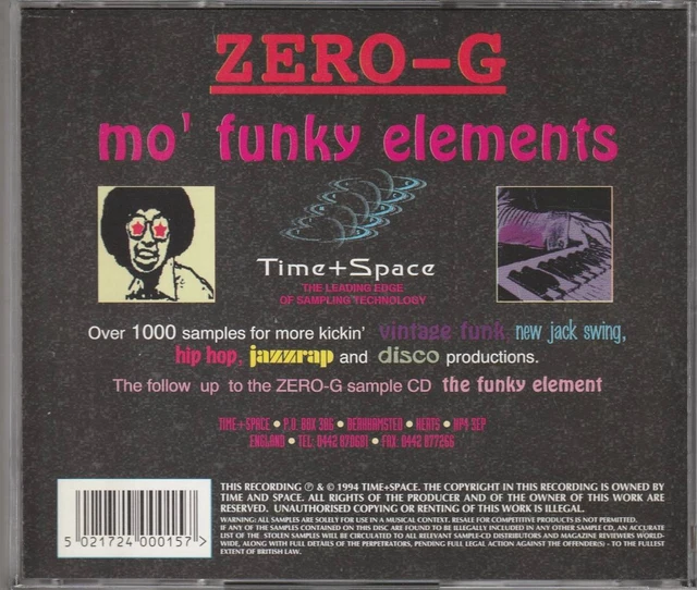 UTILISÉ CD ÉCHANTILLONNAGE Zero-G / MO' Funky Elements Hip Hop Jazz ...