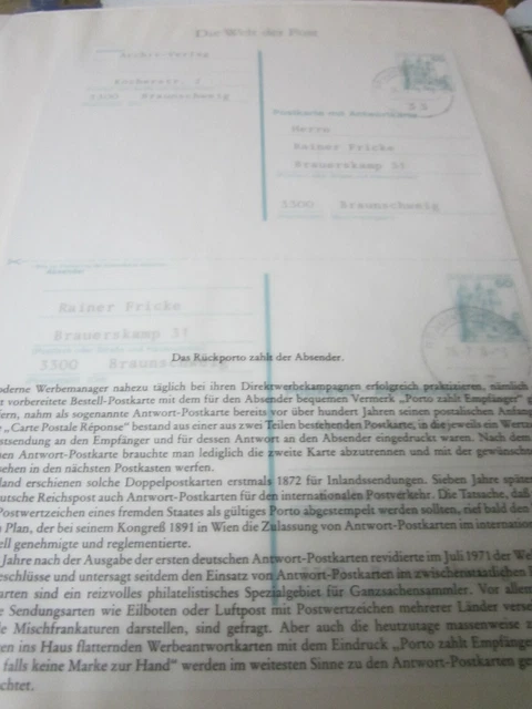 POST ARCHIV N 4022 Rückporto zahlt der Absender EUR 6,25 - PicClick DE