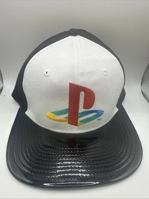 SONY PLAYSTATION KANJI Snapback Hat Cap Shiny Black Rim PS Logo £12.55 ...