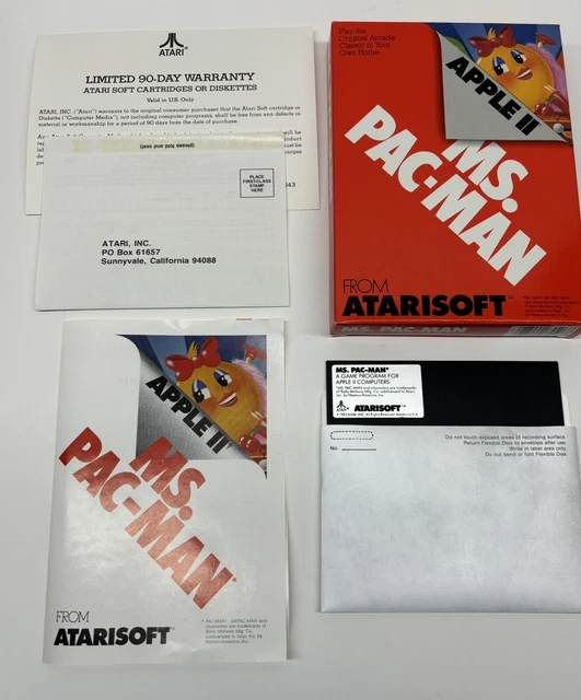 ATARISOFT MS PAC-MAN for Apple II, II+, IIe, IIc, IIgs - Tested ...