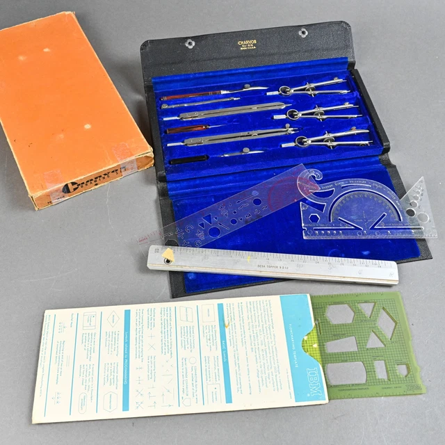 VINTAGE CHARVOS DRAFTING Tools And IBM Flowchart Template 19 95 PicClick