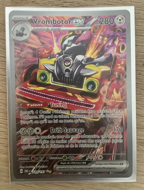 CARTE POKÉMON ALTERNATIVE vrombotor ex 224/197 flammes obsidiennes NEUF ...