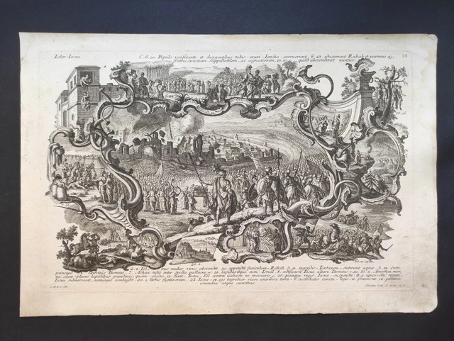 FALL OF THE Wall of Jericho, Historiae Biblicae, Stockmann, Klauber ...